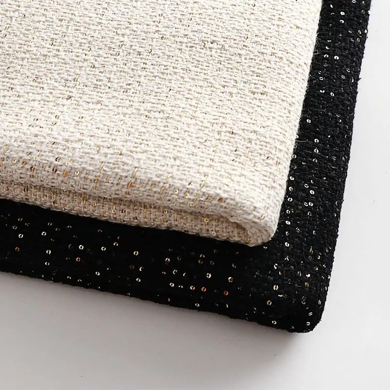 XMTXZYM 2 Meter Sequin Weaving Blended Fabric Coat Jacket Skirt Handmade DIY Cloth (Color : D, Size : 2 Meter)