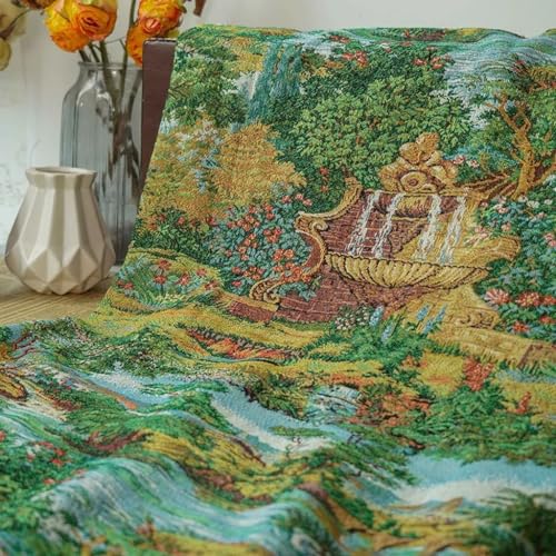 XMTXZYM 2 Meter Yarn Dyed Jacquard Fabric Women's Dress Curtain Carpet Making Thick Fabric