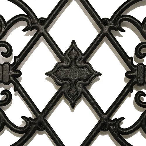 Nuvo Iron Decorative Insert for Fencing, Gates, Home, Garden - Oval, 13" X 17″, Black