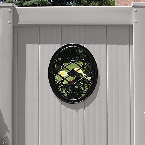 Nuvo Iron Decorative Insert for Fencing, Gates, Home, Garden - Oval, 13" X 17″, Black