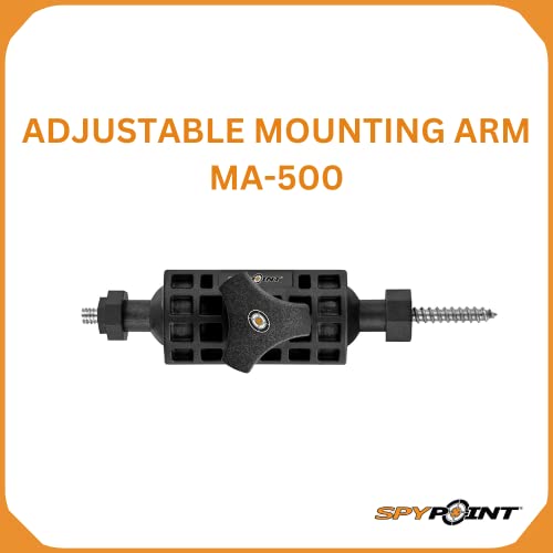 SPYPOINT MA-500 Fully Adjustable Trail Camera Mount - Double Swivel Tilt, Pan Tilt Game Camera Mount for Positioning Cell Cameras for Hunting ¼-20 Tripod Mount, Wood Screw Anchor Cams Mounting