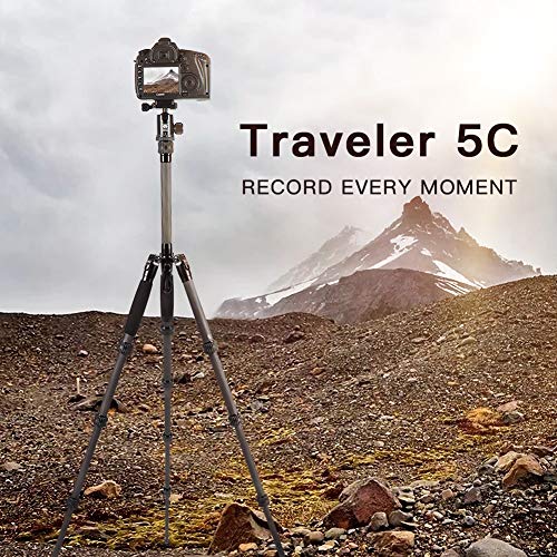 SIRUI Carbon Fiber Travel 5C Tripod 54.3 inches Lightweight Portable Camera Tripod with Ball Head and Arca Swiss Plate Load Capacity Up to 4kg