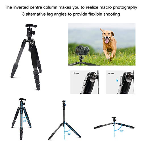 SIRUI Carbon Fiber Travel 5C Tripod 54.3 inches Lightweight Portable Camera Tripod with Ball Head and Arca Swiss Plate Load Capacity Up to 4kg