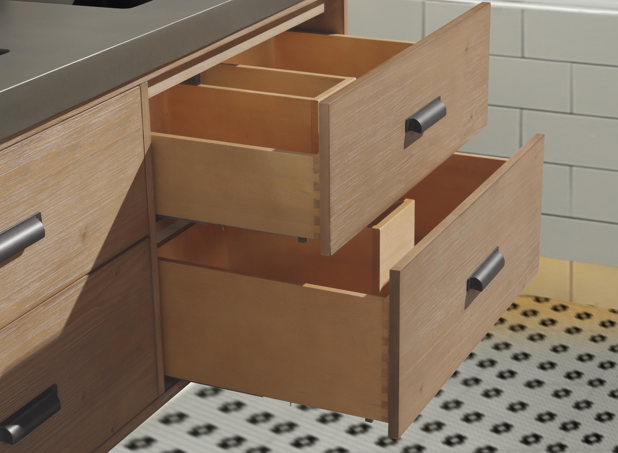 Ari Kitchen & Bath Kane 55" Bathroom Vanity Weathered Fir