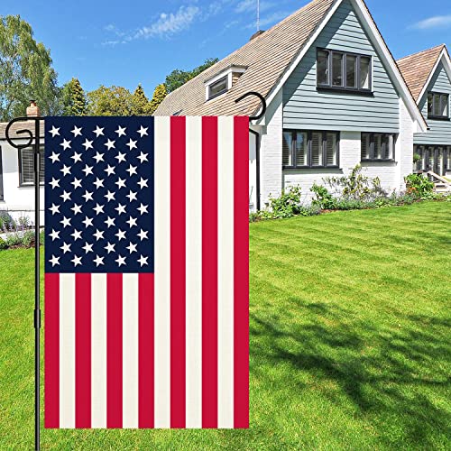MingTa 2 Pack 4th of July American Flags Garden Flags 12x18 Double Sided Yard Flags for Outside Seasonal Outdoor Decor Vertical Burlap Decoration