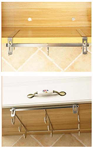Coffee Mug Holder - 304 Stainless Steel ,Cup Rack Under Shelf ,Applicable Cabinet Adjustment Thickness 0.39 "-1.17" (9-Hooks) (Primary Color, 1 Piece)