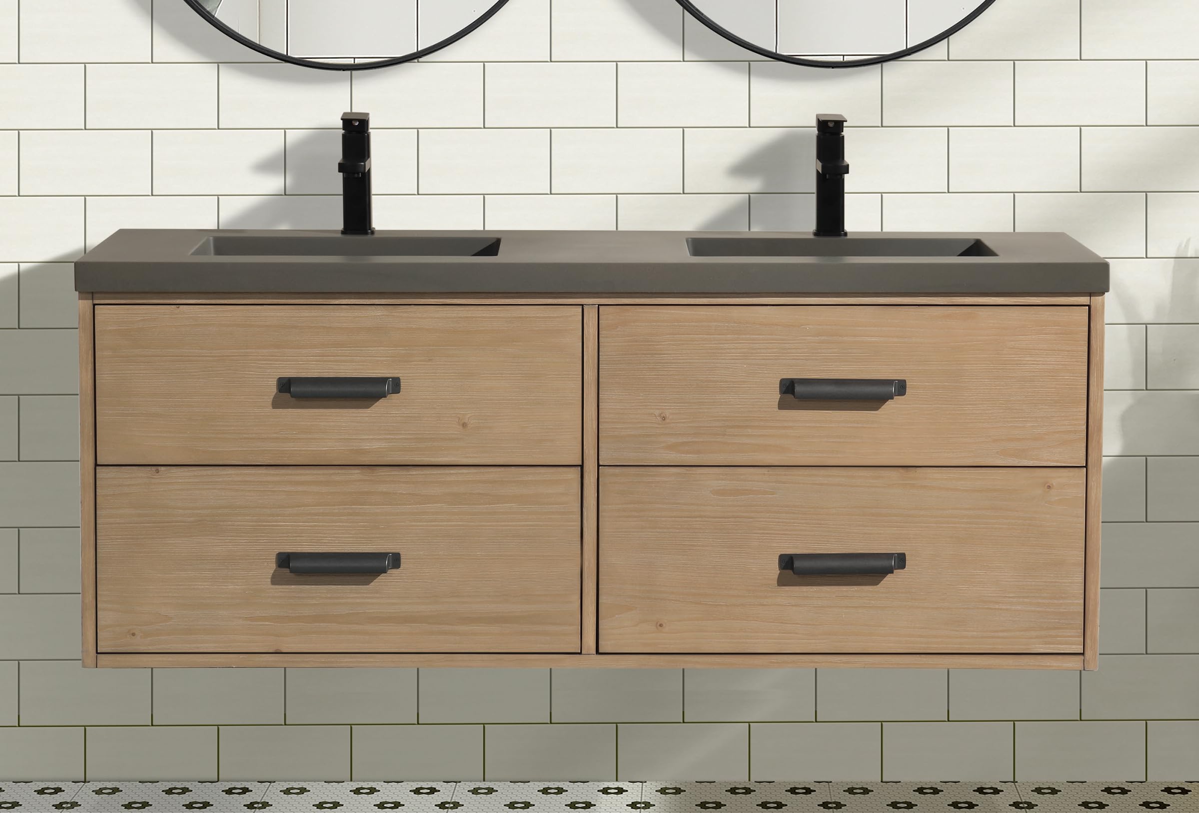 Ari Kitchen & Bath Kane 55" Bathroom Vanity Weathered Fir