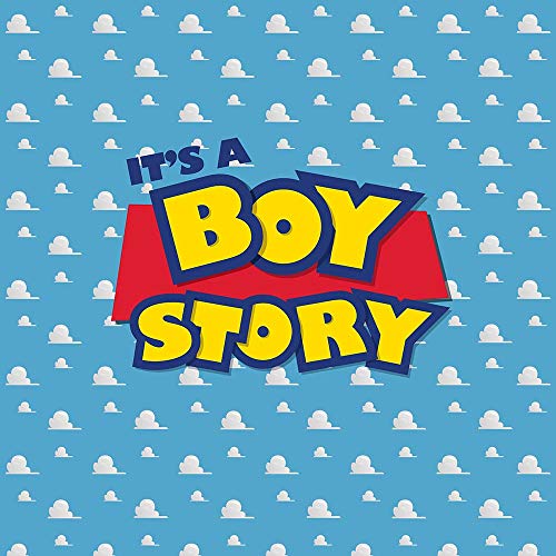 Art Studio It's a Boy Story Backdrop Birthday Party Theme Photo Background Blue Sky White Clouds Photography Backdrops Baby Shower Kids Hero Photo Booth Studio Props Vinyl 6x6ft