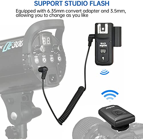 Godox CT-16 Wireless Radio Flash Trigger Receiver Kit,Fit Compatible for Canon Nikon Pentax DSLR Camera Studio 3-in-1 Flash Transmitter and Receiver