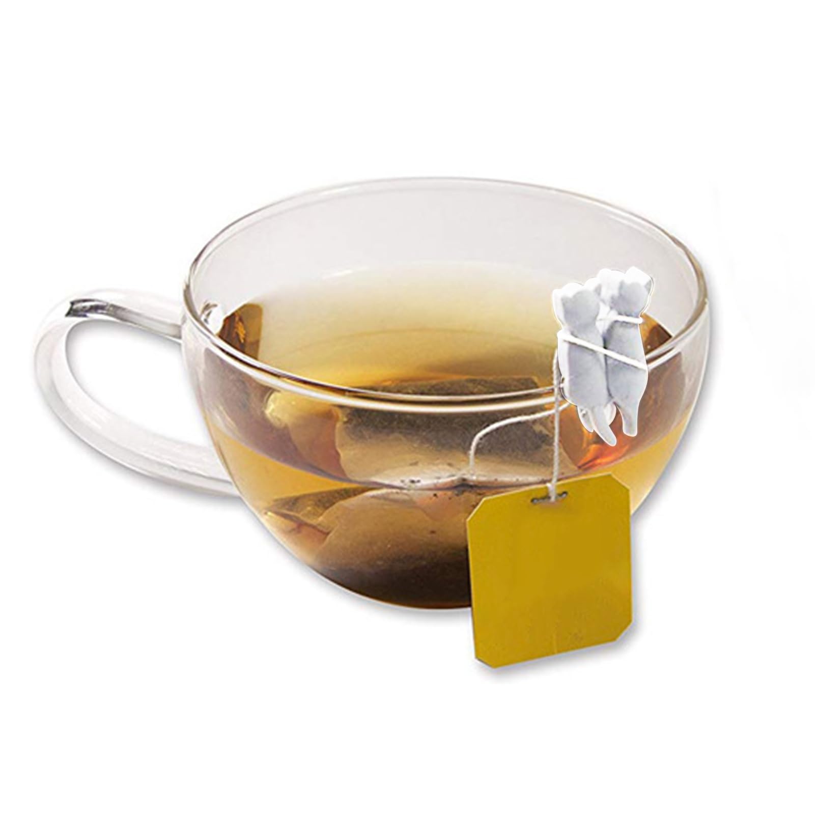 Libcflcc Heat-Resistant Silicone Tea Bag Clips Set of 6 Cartoon Cat-Shaped Reusable Holders for Bags Drink Markers Food 6pcs