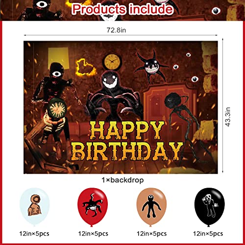 Doors Figure Game Birthday Party Decorations Supplies Doors Gaming Theme Backdrop Photography Background Banner Doors Figure Party Decoration - 5X7 FT