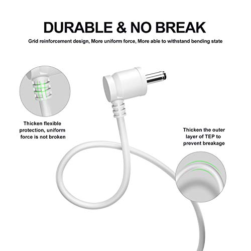 OLAIKE 5m/16ft Charge Cable with DC Power Adapter(2 Pack) Compatible with Stick Up Cam Battery 3rd Gen/2nd Gen & Spotlight Cam Battery, Weatherproof Cable to Continuously Charge Your Camera,White