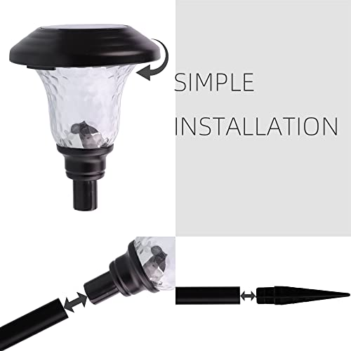 AOBON Solar Lights Outdoor Garden,4 Pack Solar Pathway Lights Outdoor,Solar Lights Outdoor Waterproof for Garden, Landscape, Path, Yard, Patio, Driveway, Walkway.Cool White