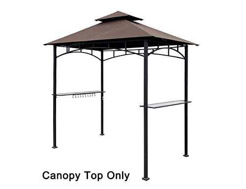 APEX GARDEN Replacement Canopy Top CAN ONLY FIT for Model #L-GZ238PST-11 8' X 5โ Bamboo Look BBQ Grill Gazebo (Canopy Top Only) (Brown)