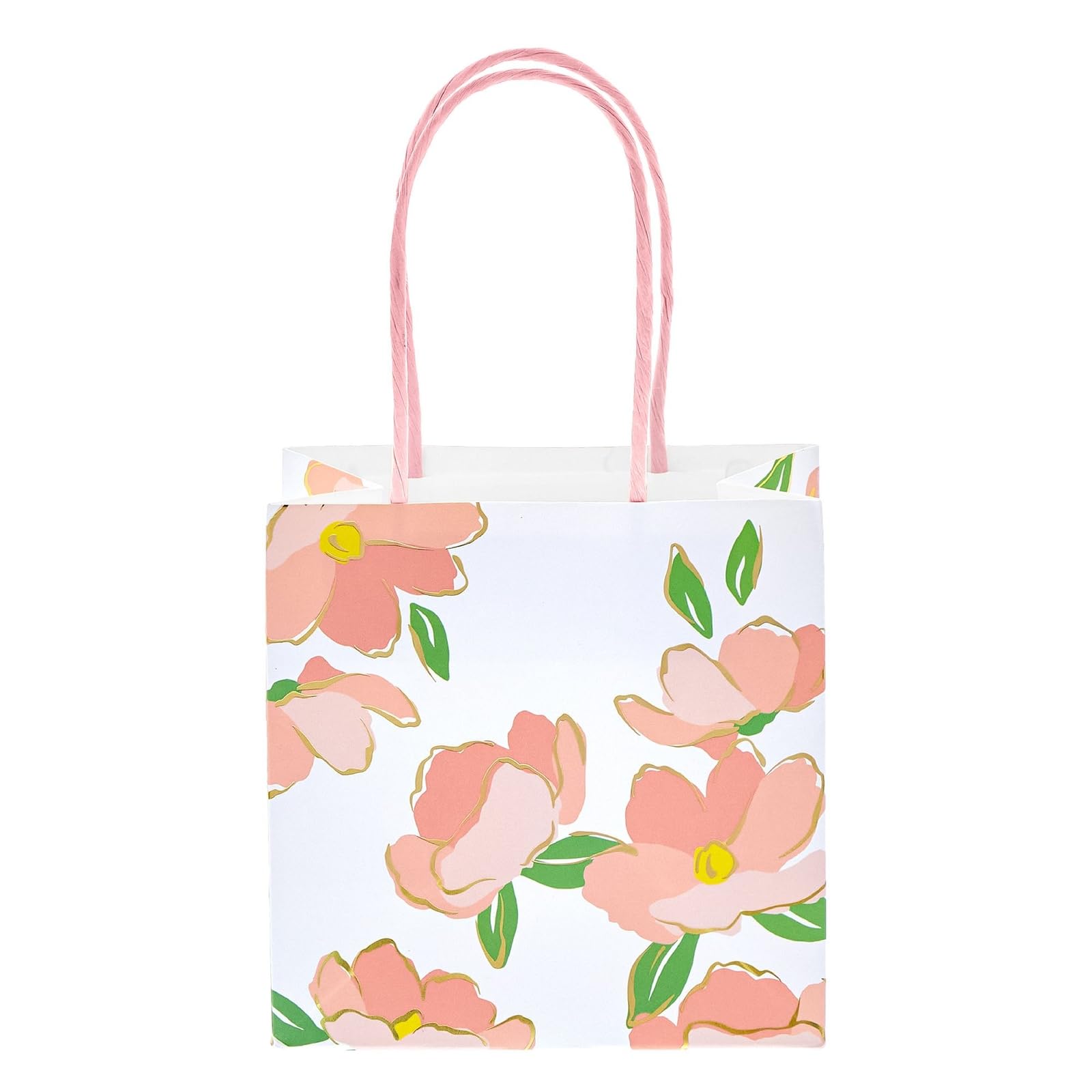 Sparkle and Bash Mini Gift Bags with Handles in 3 Pink Designs (5 x 5 x 3 in, 12 Pack)