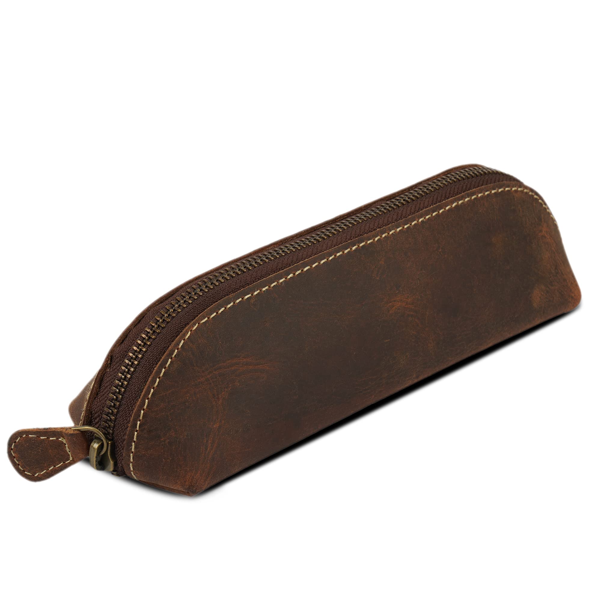 CestAntiQ Leather Pencil pouch Handcrafted pen case zippered pencil case Sleeve Elegant and practical gift for students artists Perfect for school Office College