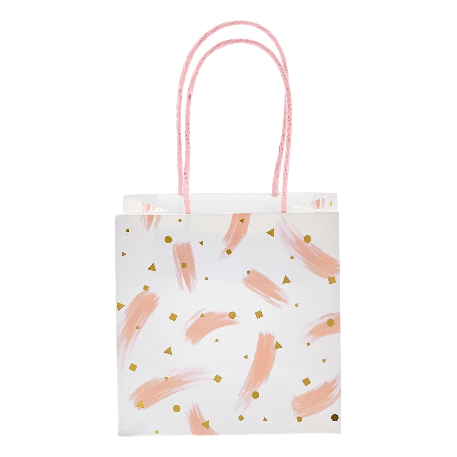 Sparkle and Bash Mini Gift Bags with Handles in 3 Pink Designs (5 x 5 x 3 in, 12 Pack)