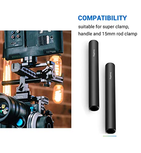 SmallRig 15mm Camera Rods (4 inch) 15mm Rail Rod Support System 15mm, Monitor Mount, 15mm LCD Mount, Follow Focus, Matte Box - 1049