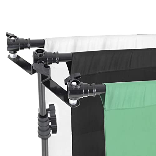 LOMTAP Double Crossbar Mount Backdrop Stand for Parties Triple Mounting Brackets Hardware Set for Photography Wedding Decorations (2 Pack) (CrossBars Not Included, Only Mount)