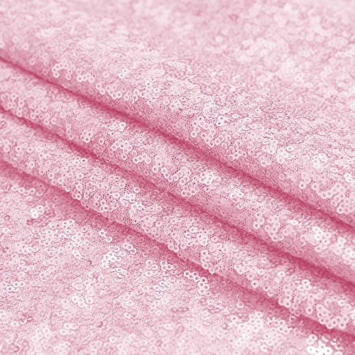 Sugargirl Pink Sequin Backdrop Curtain 2 Panels 2FTx8FT Glitter Pink Background Drapes Sparkle Photography Backdrop for Party Wedding Birthday Wall Decoration