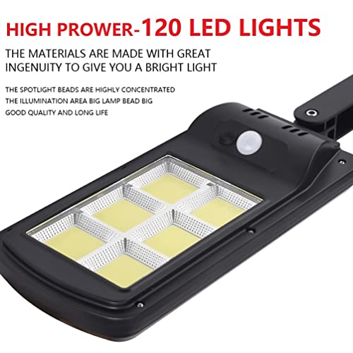 Solar Street Lights - 6000 Lumens 120 LED Motion Sensor Security Solar Flood Lights Outdoor Wall Lamp with 3 Lighting Modes for Front Door, Garden, Yard, Garage, Path (1-Pack)