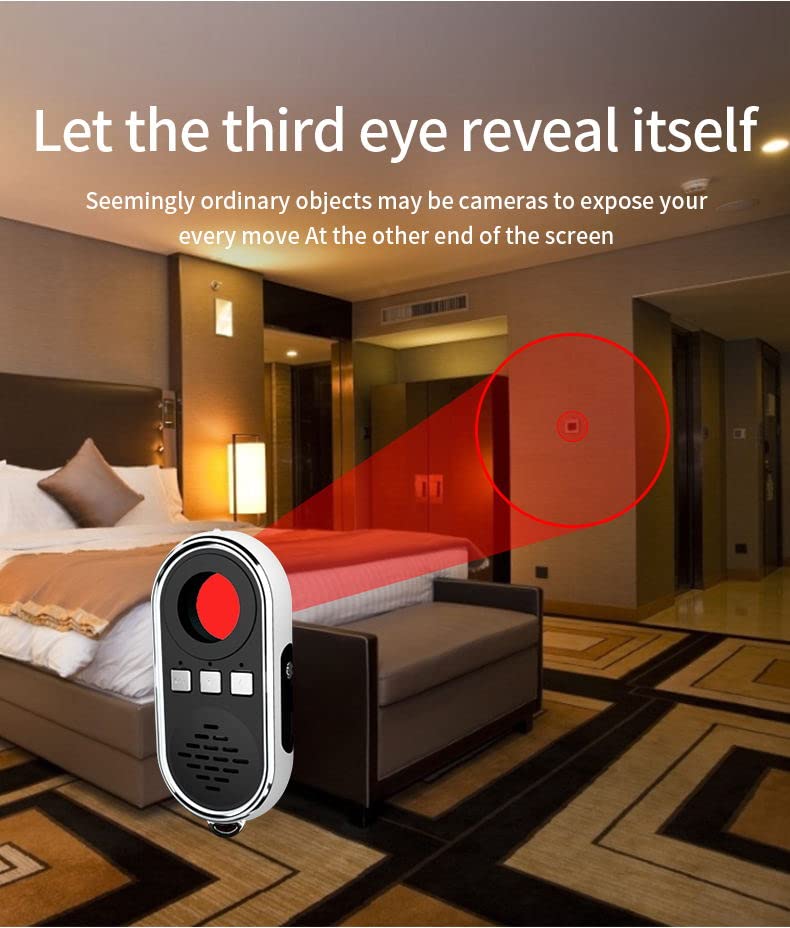 OLYAXEN Anti Hidden Camera Detector Spy Camera Finder Personal Emergency Safe Sound Alarm with Mini LED Flashlight Pocket Sized Camera Finder Locates Hidden Camera Quickly and Instantly