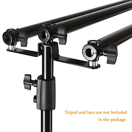 LOMTAP Double Crossbar Mount Backdrop Stand for Parties Triple Mounting Brackets Hardware Set for Photography Wedding Decorations (2 Pack) (CrossBars Not Included, Only Mount)