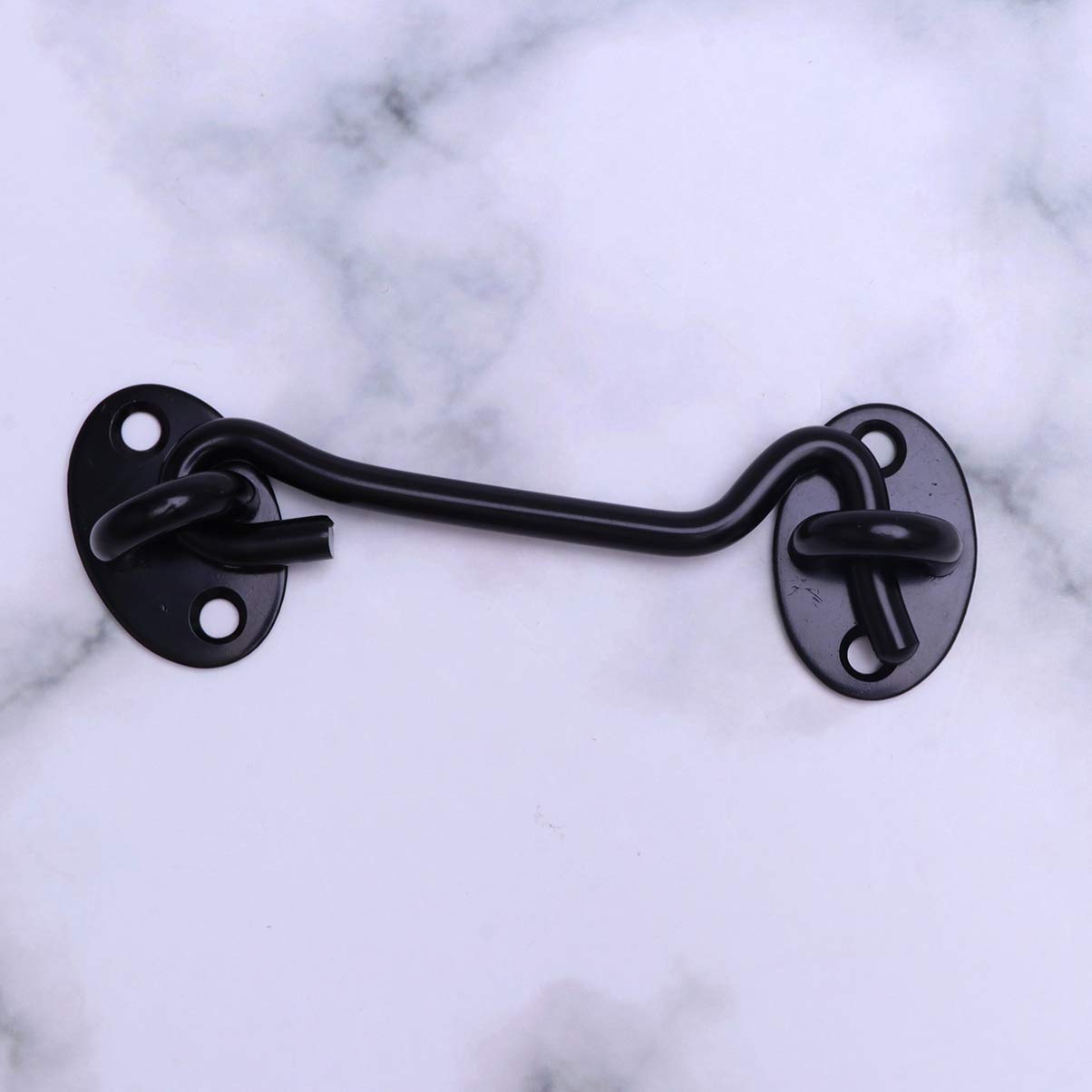 LEVINE 2PCS 4 Inch Latch Black Heavy Duty Solid Stainless Steel Gate Latch for Wooden Fences or Metal Gates,Safety Sliding Barn Door,Shed(4 Inch,Black)