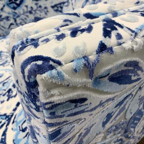 Roundhill Furniture Isla Chenille Oversized Living Room Barrel Accent Chair with Arms, Lyanna Indigo