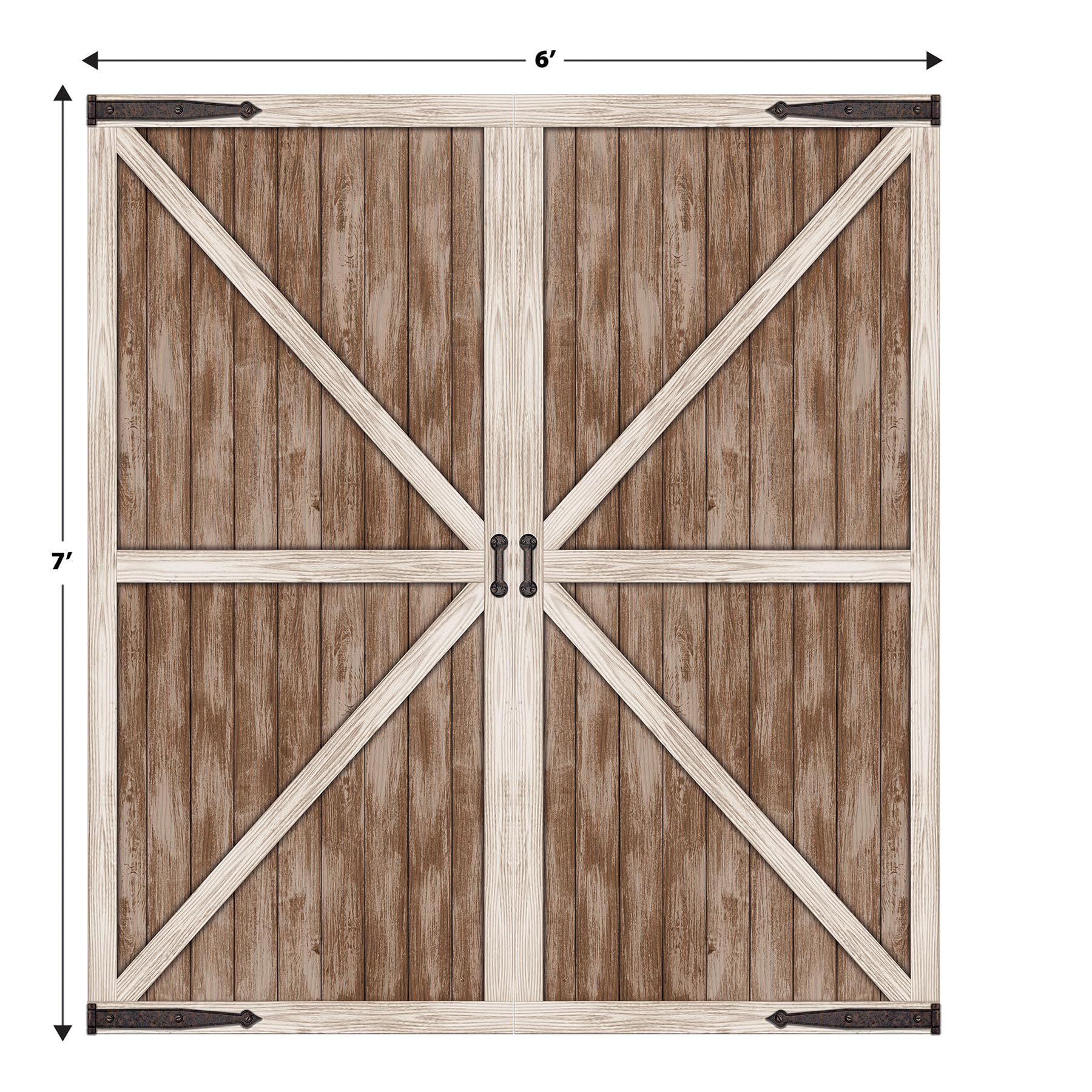 Beistle 7' x 6' Cardboard Rustic Barn Door Photo Prop, Western Prom Decorations, Wild West Themed Party Décor