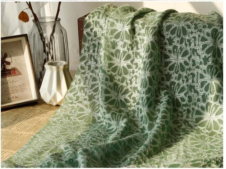 XMTXZYM 5 Meter Chiffon Fabric Tassel Jacquard Cloth Women's Dress Sewing Fabric