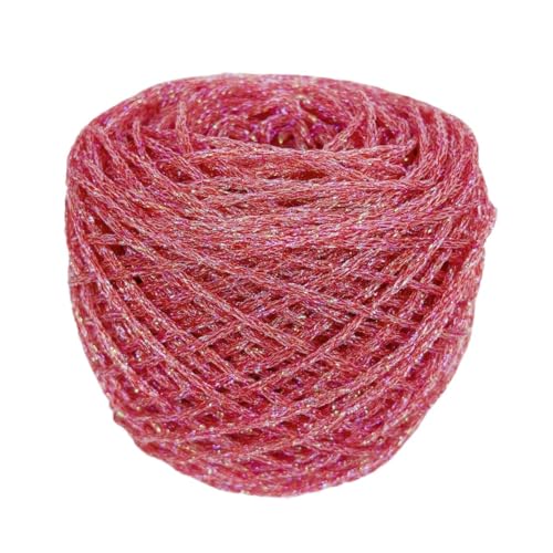 50G Crochet Yarn for Hand Knitting Doll Bags Metallic Cotton Thread Yarns DIY Crocheting Accessoris Gold Laser Lines (Color : Blue)