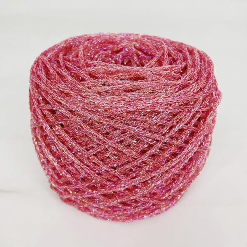 50G Crochet Yarn for Hand Knitting Doll Bags Metallic Cotton Thread Yarns DIY Crocheting Accessoris Gold Laser Lines (Color : Blue)