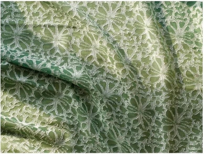 XMTXZYM 5 Meter Chiffon Fabric Tassel Jacquard Cloth Women's Dress Sewing Fabric
