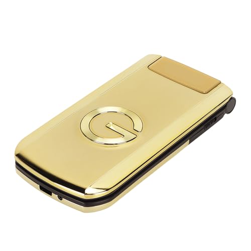 Airshi Senior Flip Phone, Gold Big Font Double Card Dual Standby Flip Cell Phone for Seniors for Daily Life