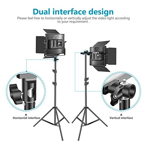 Neewer 2 Packs Advanced 2.4G 660 LED Video Light Photography Lighting Kit, Dimmable Bi-Color LED Panel with LCD Screen, 2.4G Wireless Remote and Light Stand for Portrait Product Photography