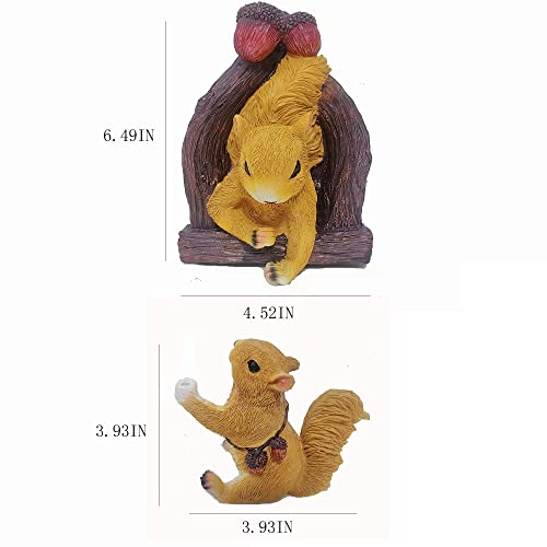 Etlemonde Climbing Squirrel Statue Outdoor Garden Pendant Decoration Tree Hugger Yard Decoration Whimsical Art Resin Statue Sculpture