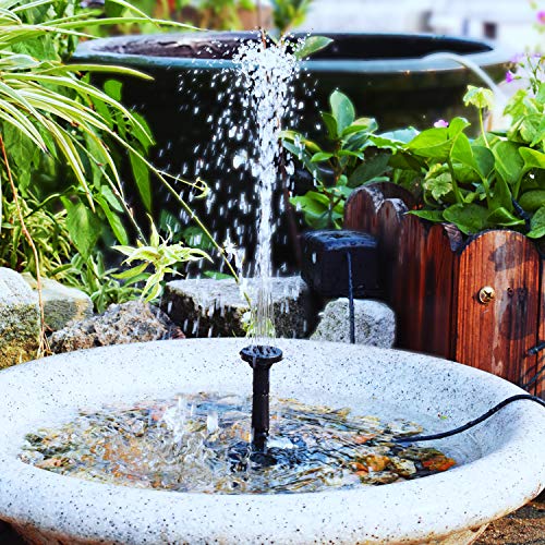 Biling Solar Bird Bath Fountain with Panel, Upgrade 200L/H Solar Fountain Water Pump Kit, Solar Powered Fountain Pump outdoor for Bird Bath Pond Garden Pool Fish Tank Aquarium