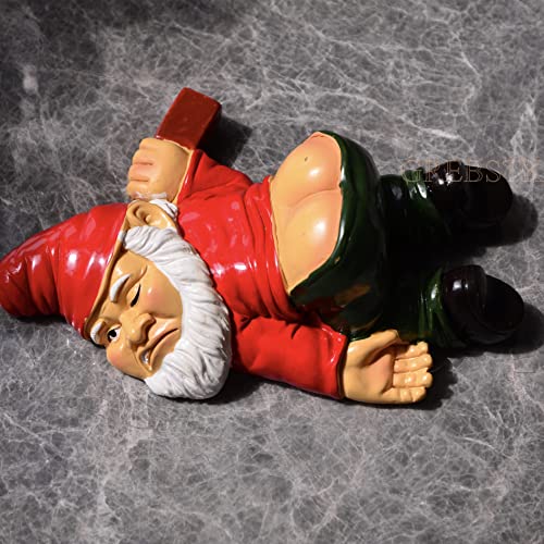 GREBSTK Drunk Gnome Statue Garden Gnome Outdoor Statues Garden Sculpture Decoration Garden Figurine Art