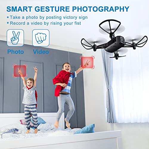 SEAREFR Drones for Kids Adults with 1080P HD Camera, WiFi Mini FPV Drone for Beginners, Toys Gifts for Boys Girls, RC Quadcopter Helicopter, 2 Batteries, Gravity Control, Gesture Control, 3D Flips, Waypoints Fly, Headless Mode, Altitude Hold, One Key Take