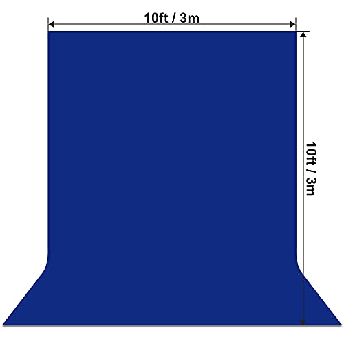 Lidlife 10 x 10 ft Blue Backdrop,Blue Screen Backdrop Background for Photoshoot Polyester Fabric Chromakey Blue Background Backdrop with 4 Backdrop Clips for Photography,Video Studio
