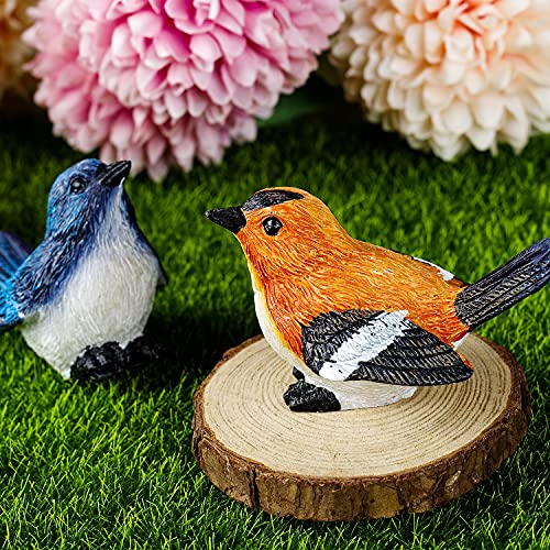 3 Pcs Miniature Bird Decorative Figurines,Fairy Garden Accessories for Micro Landscape,Mini Garden Resin Bird Decoration Ornaments,Figurine Cake Topper Dollhouse Min