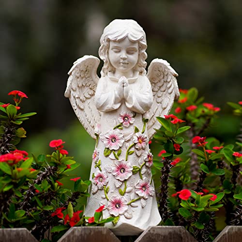 Nacome Angel Outdoor Garden Decor Statues – Solar Garden Figurines Gifts for Mom Grandma Women
