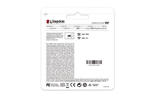 Kingston 32GB microSDHC Canvas Select Plus 100MB/s Read A1 Class10 UHS-I Memory Card + Adapter (SDCS2/32GB)