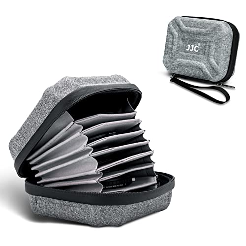 JJC Durable Lens Filter Pouch Case for 10 Circular Filters Up to 95mm, Dustproof & Water-Resistant Camera Lens Filter Storage Wallet for ND UV CPL Filter