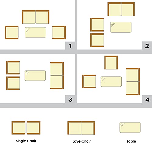 DORTALA 4 Pieces Rattan Patio Furniture Set, Practical Conversation Set w/Tempered Glass Top Table, Outdoor Wicker Sofa Set w/Removable Cushions for Poolside, Backyard