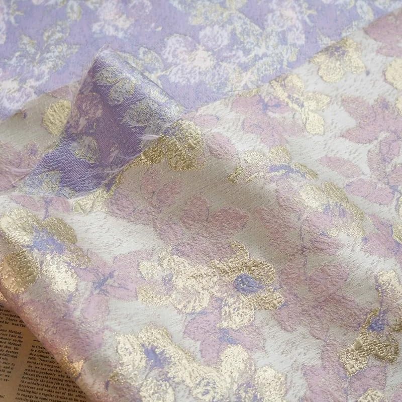 XMTXZYM 2 Meter Yarn Dyed Jacquard Fabric Women's Spring Autumn Dress Decorative Sewing Fabric
