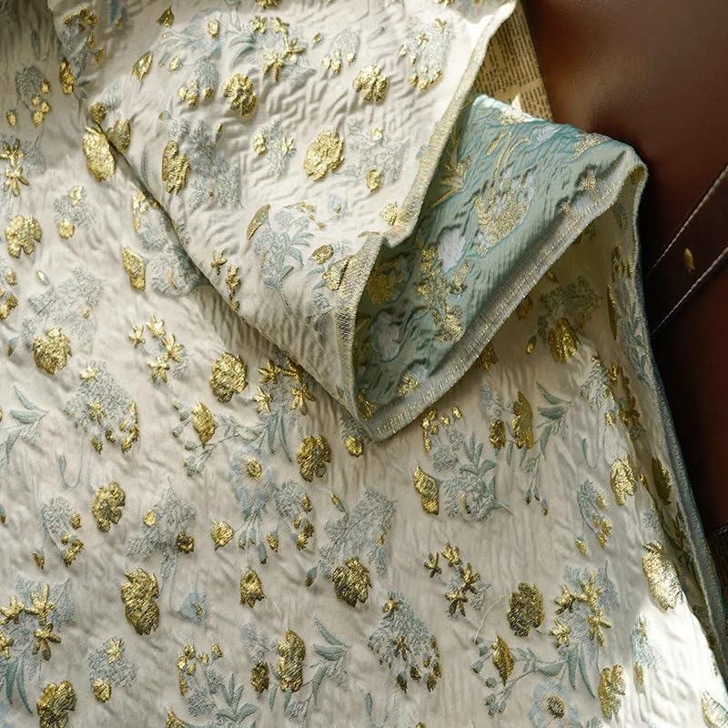 XMTXZYM 2 Meter Yarn Dyed Jacquard Fabric Embossed Flower Spring and Autumn Dress DIY Sewing Fabric