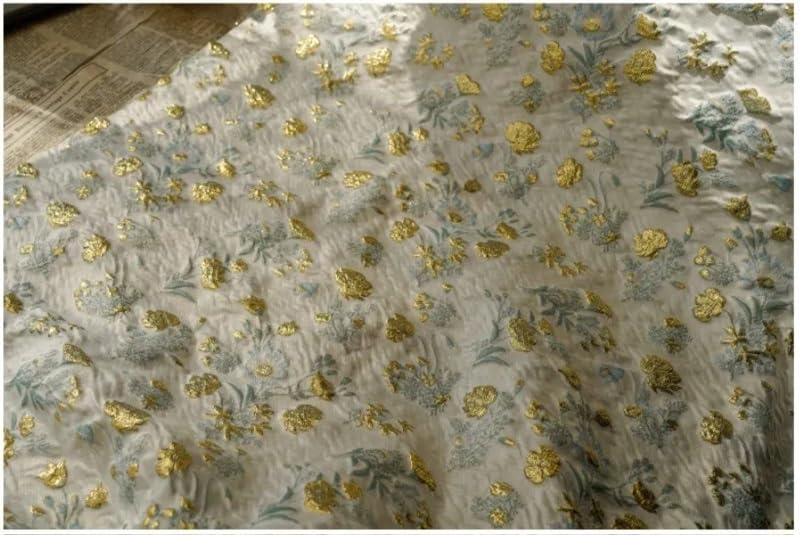 XMTXZYM 2 Meter Yarn Dyed Jacquard Fabric Embossed Flower Spring and Autumn Dress DIY Sewing Fabric