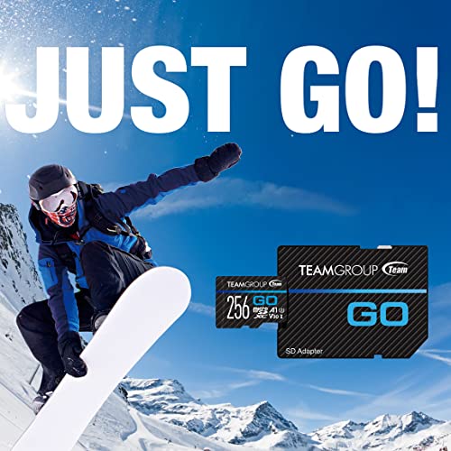 TEAMGROUP GO Card 256GB x 2 PACK Micro SDXC UHS-I U3 V30 4K for GoPro & Drone & Action Cameras High Speed Flash Memory Card with Adapter for Outdoor Sports, 4K Shooting, Nintendo-Switch TGUSDX256GU364
